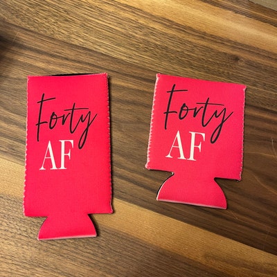 Forty AF Birthday Party Can Cooler Favors. Personalized With Custom ...