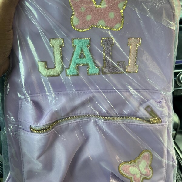 NEW!! Nylon Backpack- Personalized Backpack- Customizable Backpack- Letter Backpack- Chenille ...