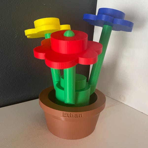 Giant Building Block Flowers, Life-size Brick Blooms With 3 Flowers ...
