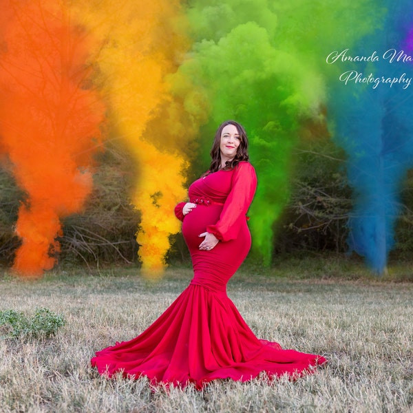 Maternity Rainbow Baby Smoke Bomb Digital Backdrop, Maternity Rainbow ...
