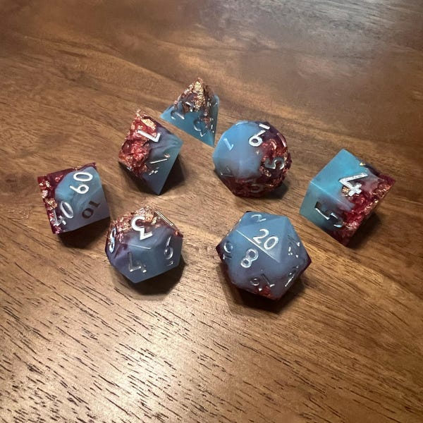 Jester's Gambit Dnd Dice Set D&D Dice Resin Dice Set Sharp Edge Dice ...