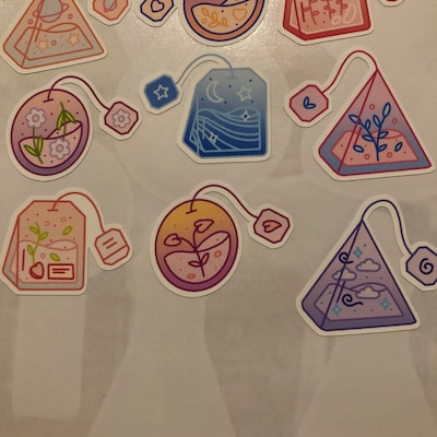 Tea Bags Aesthetic Cute Sticker Sheet Planner Stickers, Decorative ...