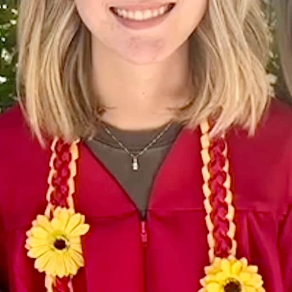 Custom Double Ribbon Graduation Lei With Kraft Name Tag - Etsy
