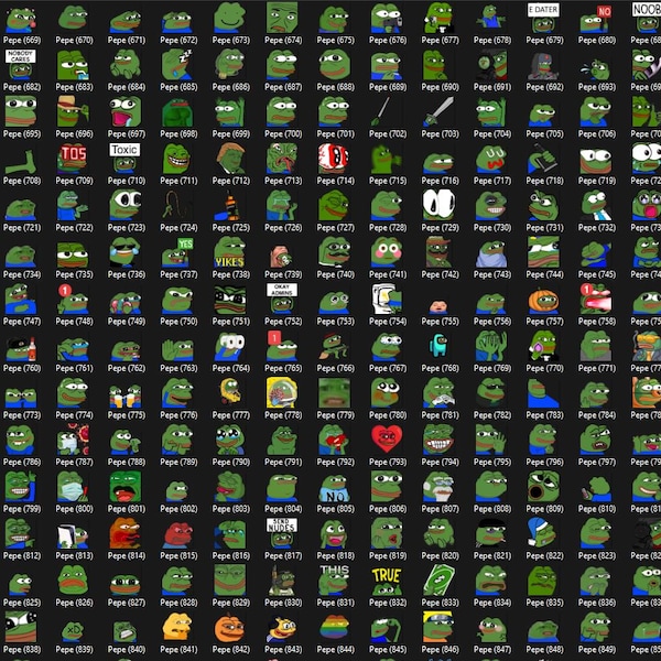 2700 Animated Pepe Emotes Pack for Twitch, Youtube, Discord, Kick ...
