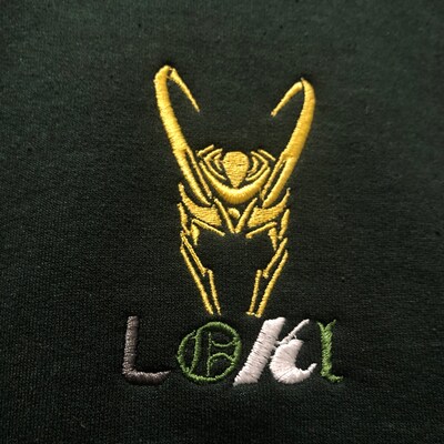 Loki Embroidered Crewneck Sweatshirt Marvel Sweatshirt - Etsy