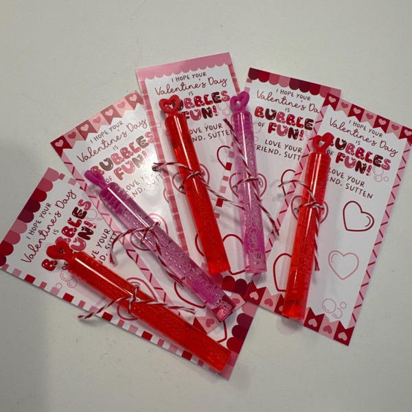 Valentine Party Favor Valentine Bubble Card Valentine Class Gift ...