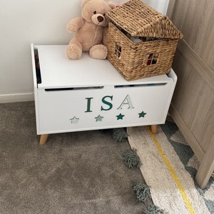 Personalised Toy Box Name & Embellishments. Toy Box Decor. - Etsy