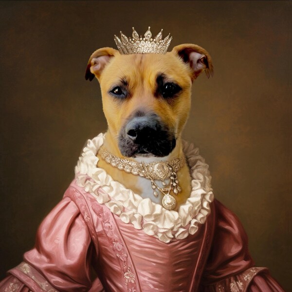Custom Regal Pet Portrait, Royal Dog Painting, Pet Portrait, Royal Dog ...