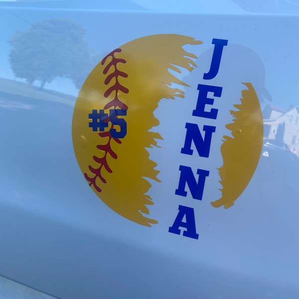Softball Decal - Softball Player Decal - Softball With Name - Softball ...