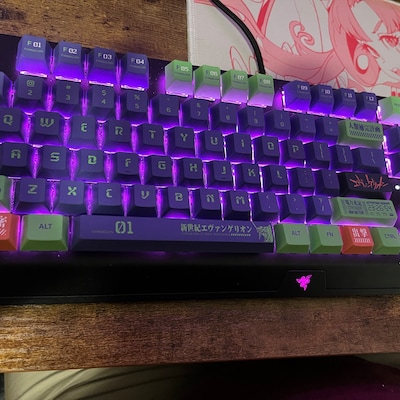 Eva Unit-01 Keycap Set, Cherry Profile, Coiled Cable Option, Artisan ...