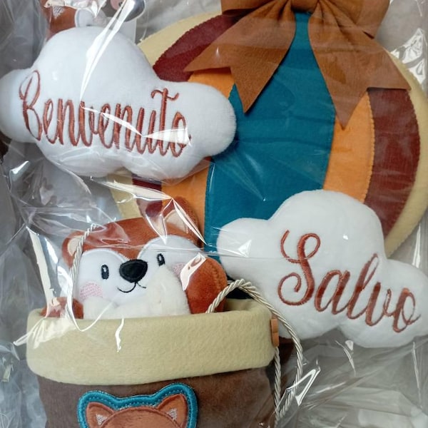 Baby Girl Birth Ribbon, Fox Birth Ribbon, Out of the Door, Hot Air ...