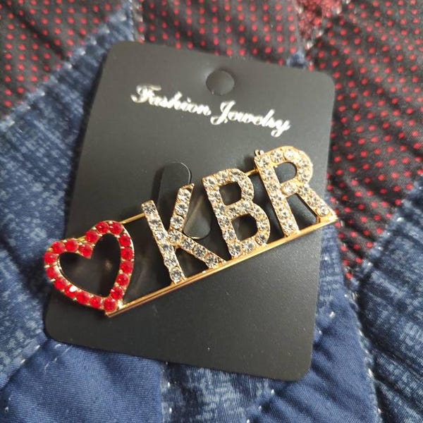 CUSTOM Bling-bling Words Pins, Handmade Name Brooch Pin, Personalised ...