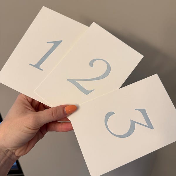 Antique Blue Letterpress Table Numbers | Set of 20 or 30 Cards - Etsy