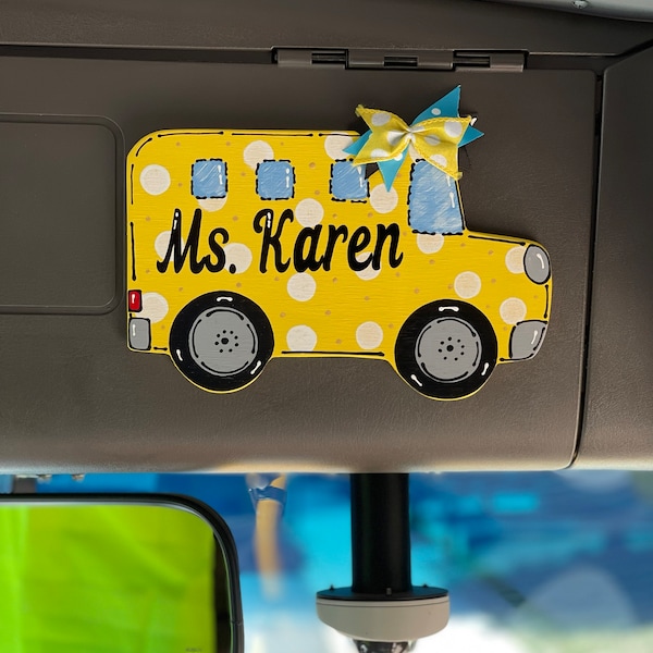 Personalized SCHOOL BUS Teacher SIGN Back to School Class Classroom ...