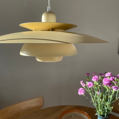 SALE Red and Yellow Table Lamp, Scandinavian Lamp, Vintage Mid Century ...