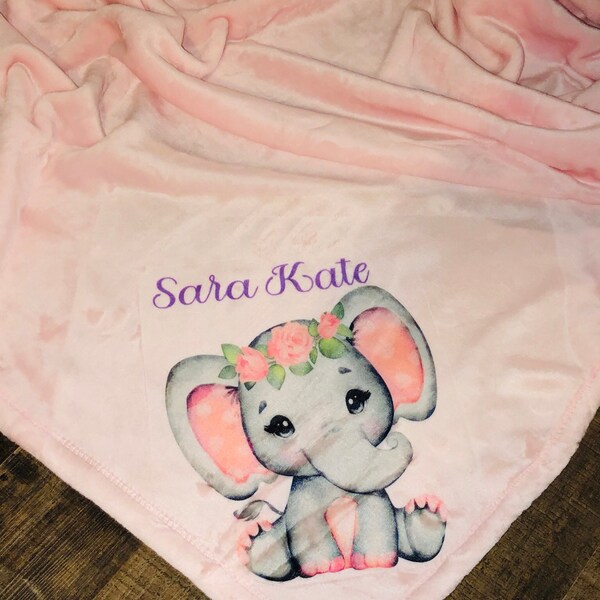 Watercolor Girl Elephant Clip Art, Floral Little Peanut,pink Roses ...