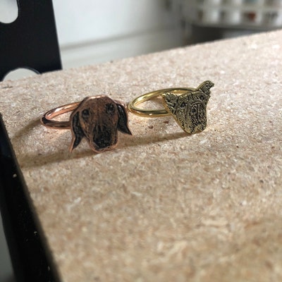 Dog Photo Ring, Pet Face Engraving Ring, Dog Memorial Ring, Cat ...