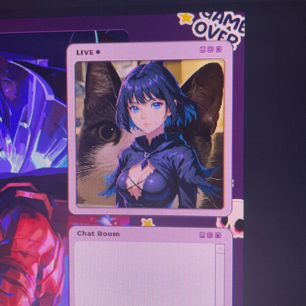 Pngtuber Raven Girl 2D Premade Model With 5 Emotions for Streaming ...