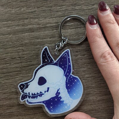Corgi Skull 3 Acrylic Charm Keychain // Gifts for Dog - Etsy