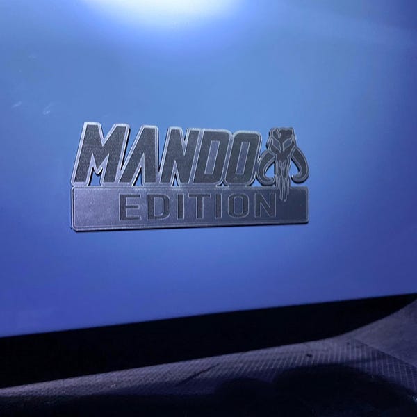 Custom Engraved Car Name Emblem Badge - Black With Gray- Customized ...