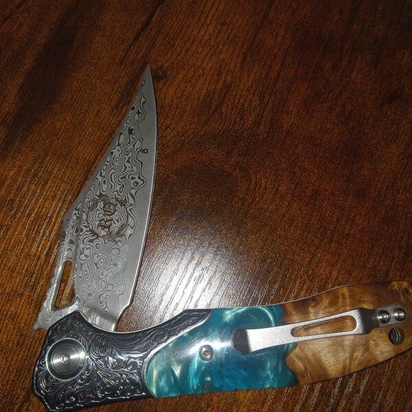 Custom Hand Made Damascus Steel Straight Folding Razor With Shaving ...