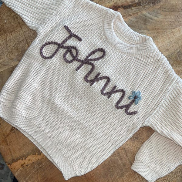 Personalized Hand Embroidered Baby and Toddler Sweaters - Etsy