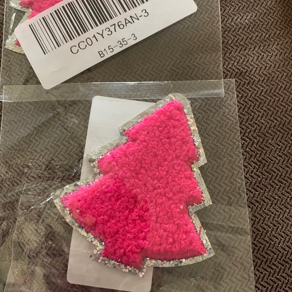 Christmas Tree Chenille Patch, Santa Claus Patches, Glitter Embroidered ...