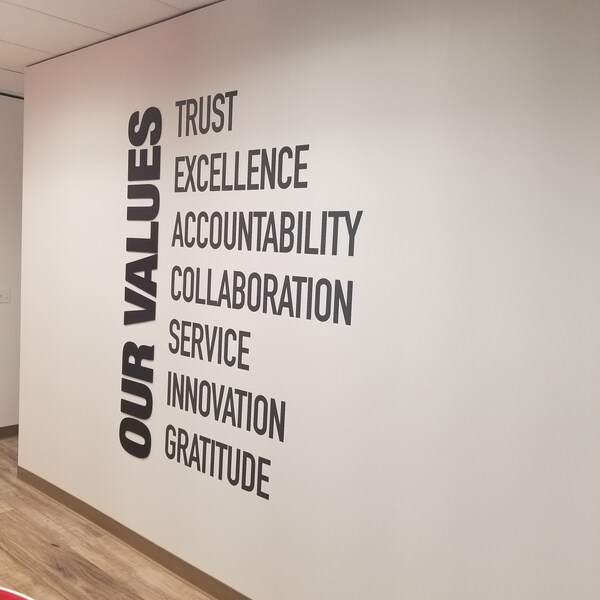 Our Values, Office, Wall, Art, Decor, 3D, PVC, Typography ...