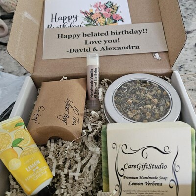 Organic Herbal Tea Set With Honey and Candle, Thinking of You Tea Set ...