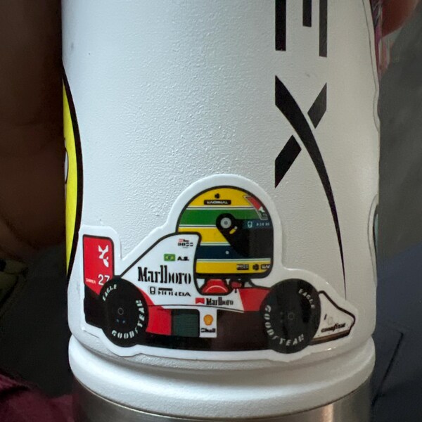 Ayrton Senna F1 Sticker | Driver and Race Car | Motorsports ...