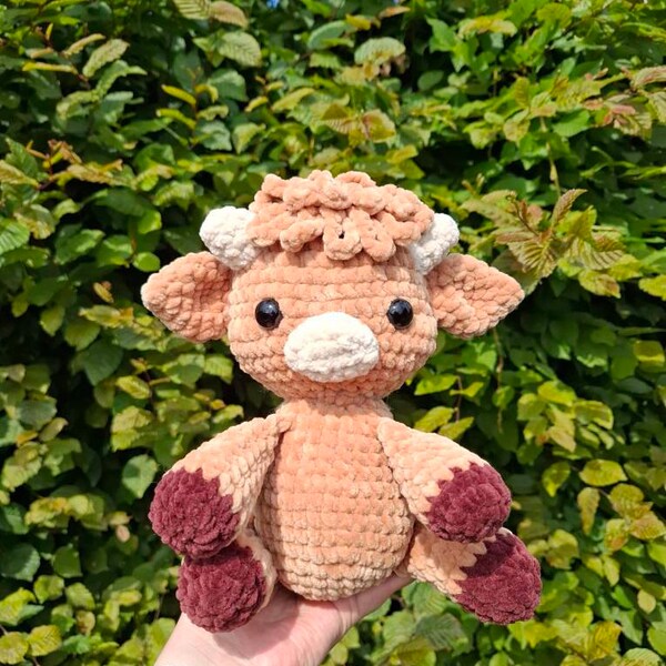 Amigurumi Highland Cow Pattern, Plush Pattern, Stuffed Highland Cow Toy ...