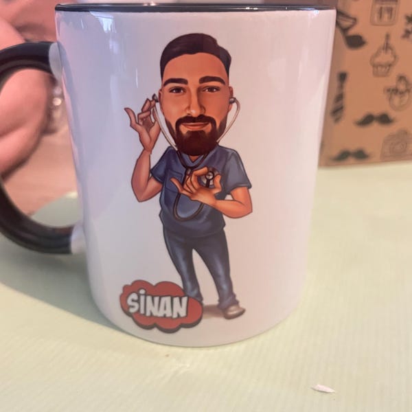 Custom Nurse Coffee Mug With Caricature From Photo, Personalized ...