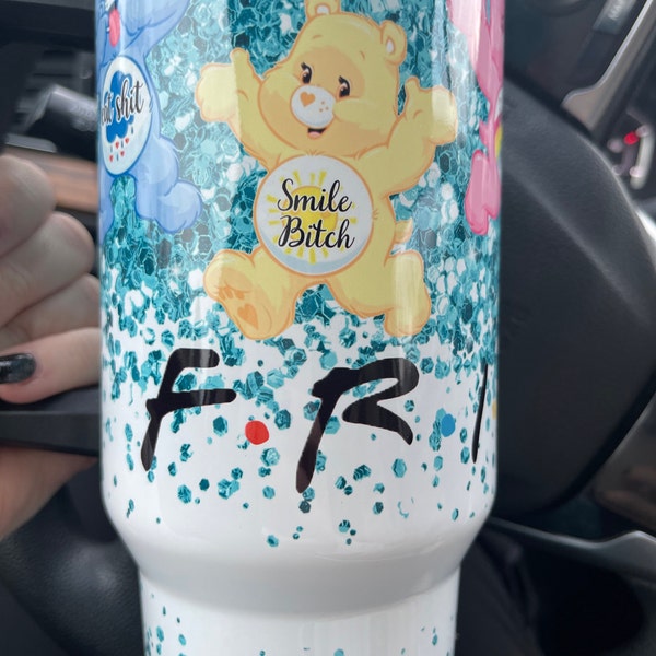 20oz. Tumbler, Middle Finger Bear With Straw and Lid, Hot or Cold ...