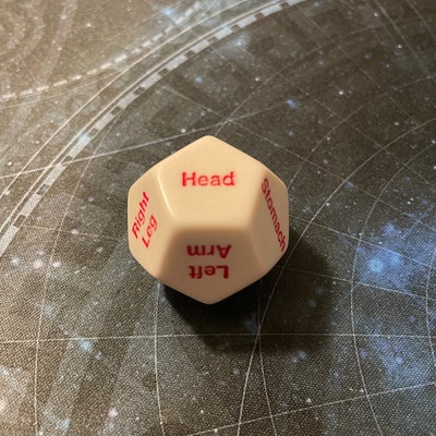 Hit Location D12 twelve Sided Die Dice Critical Fumble 28MM RPG Tool ...