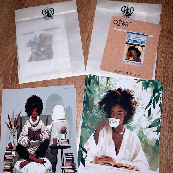 Thinking of Books Sticker, Black Woman Who Loves to Read, Black Girl ...