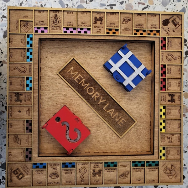 FULLY Personalised Customopoly Wooden Board Game With Turntable, Bank ...