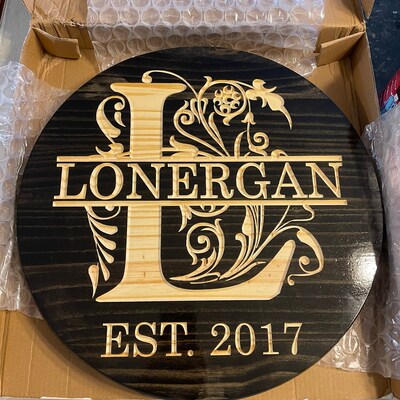 Wood Monogram Sign - Etsy