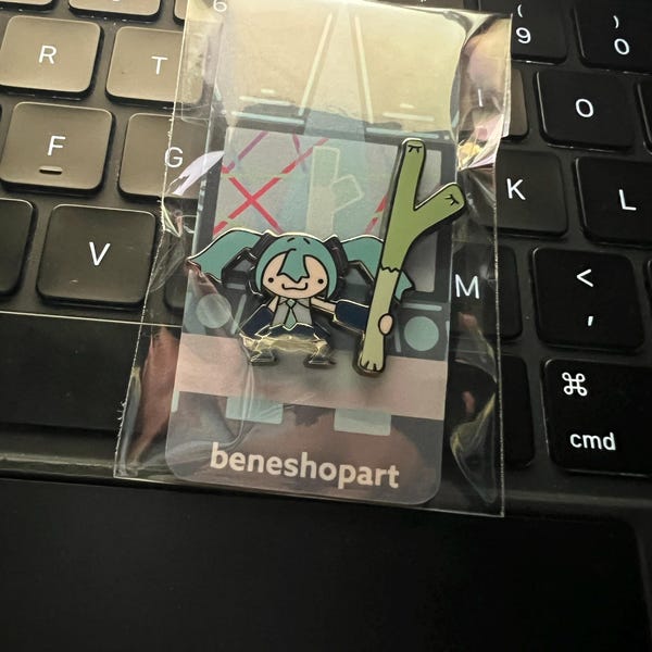 Big Leek Miku Enamel Pin | Original Creator | Pin for Hats, Lanyards ...