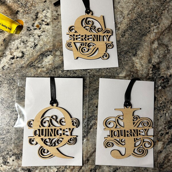 Monogrammed Ornaments, Personalized Ornaments, Custom Name Ornaments ...