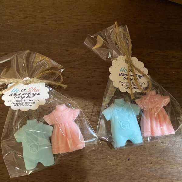 Gender Reveal Soap Favors - He or She Gender Neutral Baby Shower Gift ...