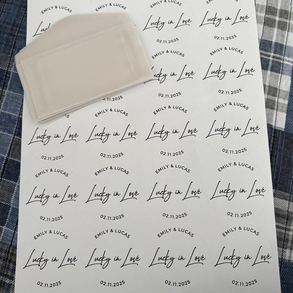 20 Custom Wedding Lottery Favor Stickers for Lotto Ticket Favor ...