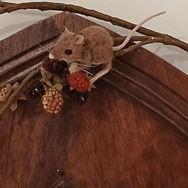 Needle Felted Field Mouse: Wool Miniature Woodland Animal Ornament - Etsy