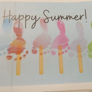 Rainbow Popsicle Footprint Art Printable Happy Summer Popsicle ...