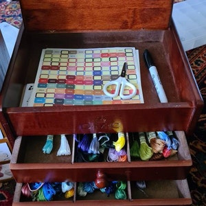 DMC Wooden Collectors Box Includes 1x Skein of All 500 Stranded Cotton ...