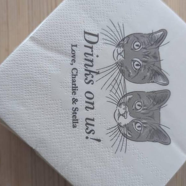 Customized Wedding Napkins — Napkins With Dogs & Cats,bridal Shower ...