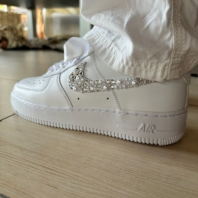 Custom Nike Air Force 1 AF1 Bridal Wedding Shoes Swarovski Crystals ...
