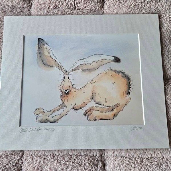 Hare Print, Humphrey the Hare, Rabbit Print, Limited Edition Print - Etsy