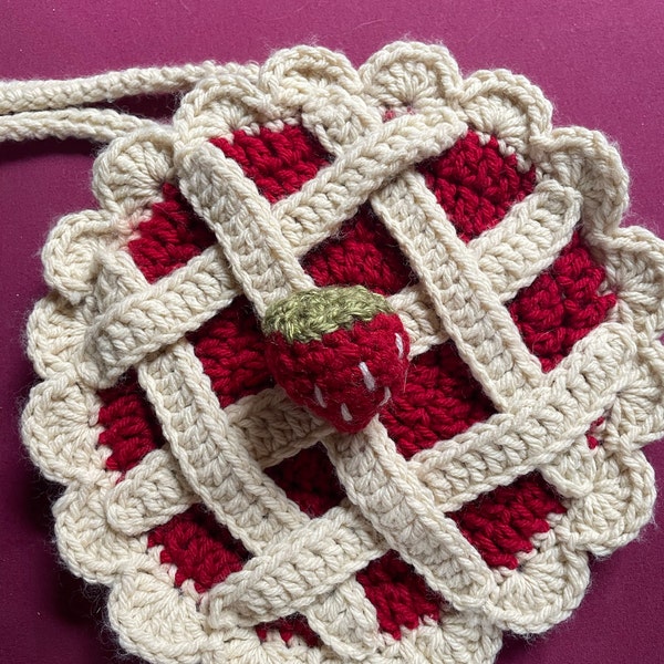 Crochet Pie Tote Bag, Blueberry Pie Bag, Cherry Pie Bag, Crochet ...