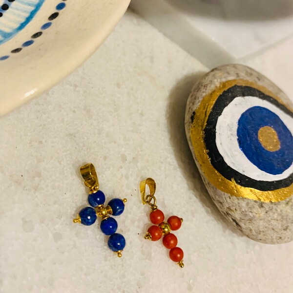 Two-colors K14 Gold Cross.yellow and White Gold. Double Sided K14 Gold ...