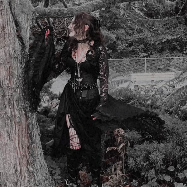 Gothic Victorian Vampire Elegant Burlesque Lolita Blacklace BOLERO Cape ...